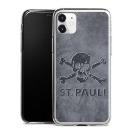 DeinDesign iPhone 11 Handy Slim Case Silikon Handyh&uuml;lle transparent H&uuml;lle extra d&uuml;nn Logo Concrete Fc St. Pauli Silikon Slim Case