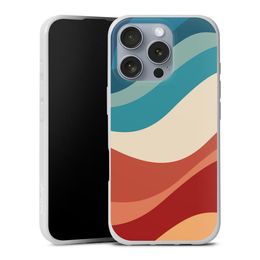 DeinDesign iPhone 16 Pro Handy Silikon H&uuml;lle Case wei&szlig; Handyh&uuml;lle Ombre Wave Colour Silikon Case