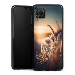 DeinDesign Galaxy A12 Handy Silikon H&uuml;lle Case schwarz Handyh&uuml;lle Nature Pampasgras Sun