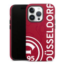 DeinDesign iPhone 14 Pro Handy Panzer Handyh&uuml;lle robuste Outdoor H&uuml;lle Schutzh&uuml;lle matt Lettering F95 Fortuna D&uuml;sseldorf Tough Case