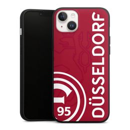 DeinDesign iPhone 14 Handy Premium Silikon H&uuml;lle Handyh&uuml;lle schwarz Case Lettering F95 Fortuna D&uuml;sseldorf Silikon Premium Case