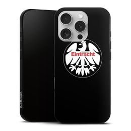 DeinDesign iPhone 16 Pro Handy Slim Case extra d&uuml;nn Silikon Handyh&uuml;lle schwarz H&uuml;lle Eintracht Frankfurt Sge Official Licensed Product Silikon Slim Case