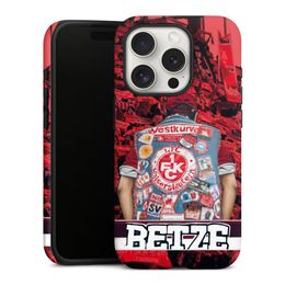 DeinDesign iPhone 15 Pro Handy Panzer Handyh&uuml;lle robuste Outdoor H&uuml;lle Schutzh&uuml;lle matt Official Licensed Product 1. Fc Kaiserslautern 1. Fck Tough Case