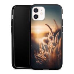 DeinDesign iPhone 12 mini Handy Silikon H&uuml;lle Case schwarz Handyh&uuml;lle Sun Pampasgras Nature