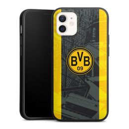 DeinDesign iPhone 12 mini Handy Premium Silikon H&uuml;lle Handyh&uuml;lle schwarz Case Bvb Borussia Dortmund Stadium Silikon Premium Case