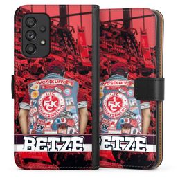DeinDesign Galaxy A53 5G Handy Klapph&uuml;lle Handyh&uuml;lle aus Kunst Leder schwarz Flip Case 1. Fc Kaiserslautern 1. Fck Official Licensed Product Sideflip mit langer 