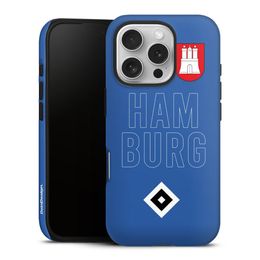 DeinDesign iPhone 16 Pro Handy Panzer Handyh&uuml;lle robuste Outdoor H&uuml;lle Schutzh&uuml;lle matt Official Licensed Product Hamburg Hamburger Sv Tough Case