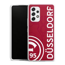 DeinDesign Galaxy A53 5G Handy Silikon H&uuml;lle Case wei&szlig; Handyh&uuml;lle Lettering F95 Fortuna D&uuml;sseldorf Silikon Case