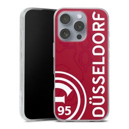 DeinDesign iPhone 16 Pro Handy Silikon H&uuml;lle Case transparent Handyh&uuml;lle Lettering F95 Fortuna D&uuml;sseldorf Silikon Case