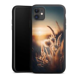 DeinDesign iPhone 11 Handy Premium Silikon H&uuml;lle Handyh&uuml;lle schwarz Case Sun Nature Pampasgras Silikon Premium Case