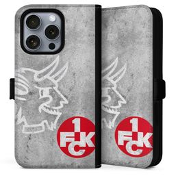 DeinDesign iPhone 16 Pro Max Handy Klapph&uuml;lle Handyh&uuml;lle aus Kunst Leder schwarz Flip Case 1. Fck Devil 1. Fc Kaiserslautern Sideflip mit Lasche