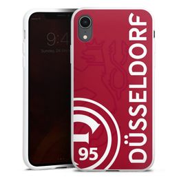 DeinDesign iPhone Xr Handy Silikon H&uuml;lle Case wei&szlig; Handyh&uuml;lle Lettering F95 Fortuna D&uuml;sseldorf Silikon Case