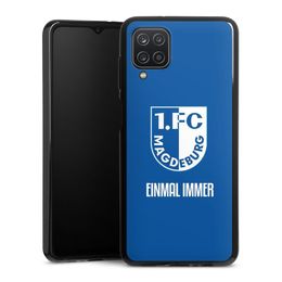 DeinDesign Galaxy A12 Handy Silikon H&uuml;lle Case schwarz Handyh&uuml;lle Coat Of Arms 1. Fc Magdeburg Official Licensed Product