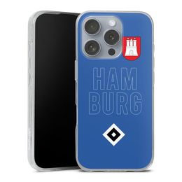 DeinDesign iPhone 16 Pro Handy Silikon H&uuml;lle Case transparent Handyh&uuml;lle Official Licensed Product Hamburg Hamburger Sv Silikon Case