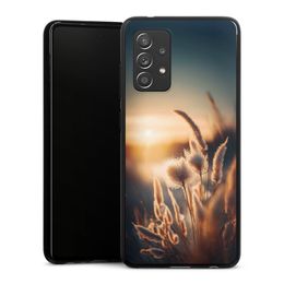 DeinDesign Galaxy A52s 5G Handy Silikon H&uuml;lle Case schwarz Handyh&uuml;lle Sun Nature Pampasgras