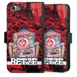 DeinDesign iPhone SE (2022) Handy Klapph&uuml;lle Handyh&uuml;lle aus Kunst Leder schwarz Flip Case 1. Fc Kaiserslautern 1. Fck Official Licensed Product Sideflip mit 