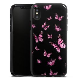 DeinDesign iPhone X Handy Silikon H&uuml;lle Case schwarz Handyh&uuml;lle Butterfly Motiv Ohne Hintergrund Muster