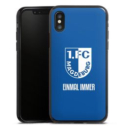 DeinDesign iPhone X Handy Silikon H&uuml;lle Case schwarz Handyh&uuml;lle Coat Of Arms Official Licensed Product 1. Fc Magdeburg