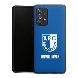 DeinDesign Galaxy A52s 5G Handy Premium Silikon H&uuml;lle Handyh&uuml;lle schwarz Case 1. Fc Magdeburg Official Licensed Product Coat Of Arms Silikon Premium Case