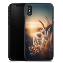 DeinDesign iPhone X Handy Silikon H&uuml;lle Case schwarz Handyh&uuml;lle Sun Pampasgras Nature