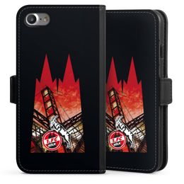 DeinDesign iPhone 8 Handy Klapph&uuml;lle Handyh&uuml;lle aus Kunst Leder schwarz Flip Case 1. Fc K&ouml;ln Cologne Cathedral Official Licensed Product Sideflip mit Lasche