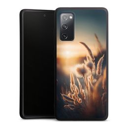 DeinDesign Galaxy S20 FE Handy Premium Silikon H&uuml;lle Handyh&uuml;lle schwarz Case Nature Pampasgras Sun Silikon Premium Case