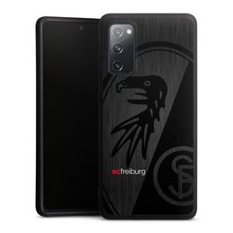 DeinDesign Galaxy S20 FE Handy Premium Silikon H&uuml;lle Handyh&uuml;lle schwarz Case Metallic Look Sc Freiburg Official Licensed Product Silikon Premium Case
