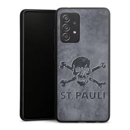 DeinDesign Galaxy A52s 5G Handy Premium Silikon H&uuml;lle Handyh&uuml;lle schwarz Case Logo Fc St. Pauli Concrete Silikon Premium Case