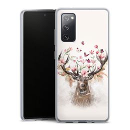 DeinDesign Galaxy S20 FE 5G Handy Silikon H&uuml;lle Case transparent Handyh&uuml;lle Flowers Deer Animals Silikon Case