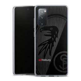 DeinDesign Galaxy S20 FE Handy Silikon H&uuml;lle Case transparent Handyh&uuml;lle Metallic Look Sc Freiburg Official Licensed Product Silikon Case