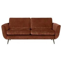 2,5-Sitzer furninova "Smile" Sofas Gr. B/H/T: 197cm x 85cm x 93cm, Velours, ohne Bettfunktion, braun (bronze) im skandinavischen Design