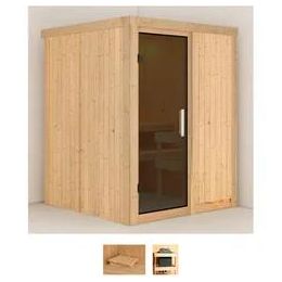 Karibu Sauna "Milaja" Saunen ohne Ofen Gr. ohne Ofen, beige (naturbelassen)