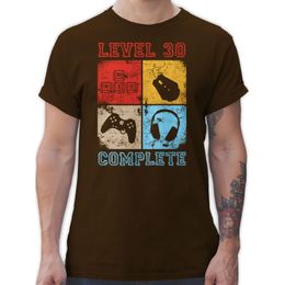 Shirtracer T-Shirt Level 30 Complete Completed 30. Geburtstag, braun, XXL, 03 Braun