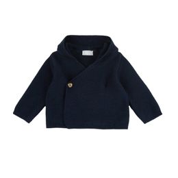 Chicco Kapuzenstrickjacke Cardigan (1-tlg) gemütlicher Strickstoff aus Bio-Baumwolle, blau, 68