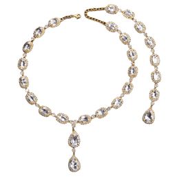 Nebelmeer Kettengürtel Modische All-Match Rückenkette Halskette Rücken Accessoire Damen, Gold