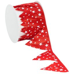 buttinette Stoffband Ziehstern "Sterne", rot-weiß, 5 cm, 2,5 m