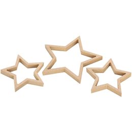 buttinette MDF-Quilling-Sterne-Set, 14 cm und 10 cm, 3 Stück