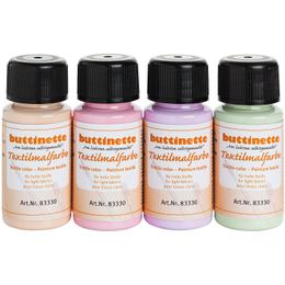 buttinette Stoffmalfarben "Pastell", 4x 50 ml