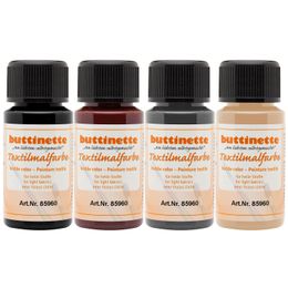 buttinette Stoffmalfarben "Natur", 4x 50 ml