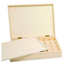 buttinette Sortierbox aus Holz, 36 x 26 x 7 cm