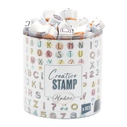 buttinette STAMPO Scrap Stempel "Buchstaben und Zahlen"