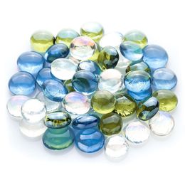 buttinette Glas-Nuggets-Mix, blau-grün-transparent, 15–20 mm, 200 g