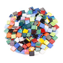 buttinette Eis-Glas Mosaik, bunt opak, 15 x 15 mm, 500 g