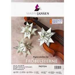 Marpa Jansen Papierstreifen-Set Fröbelsterne "Noten", creme-schwarz, 80 Streifen