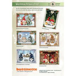 buttinette 3D-Bastelmappe "Weihnachtswichtel", für 6 Karten