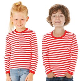 buttinette Lang&auml;rmeliges Ringelshirt "Red Stripes" f&uuml;r Kinder