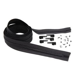 buttinette Endlosrei&szlig;verschluss im Set, Spirale: 6,5 mm, 2 m, schwarz