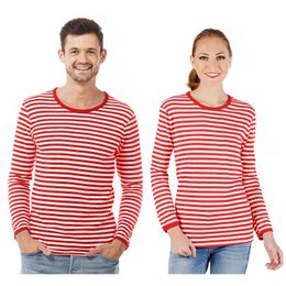 buttinette Lang&auml;rmeliges Ringelshirt "Red Stripes" unisex