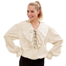 buttinette Damen-Rüschenbluse, beige