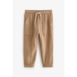 next Cargohose Hose aus weichem, strukturiertem Baumwollstoff (1-tlg), braun, 80-86 (12-18 Mon.), Tan Brown